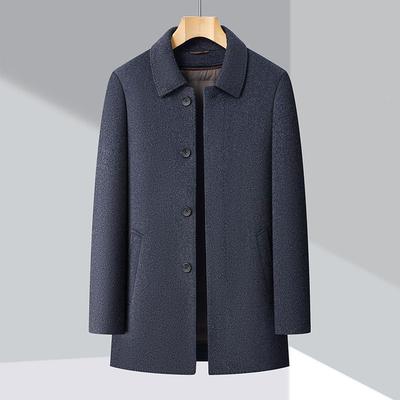 男士面呢大衣冬季可拆羽11608-NN绒装内胆中年羊毛呢子翻领男加厚