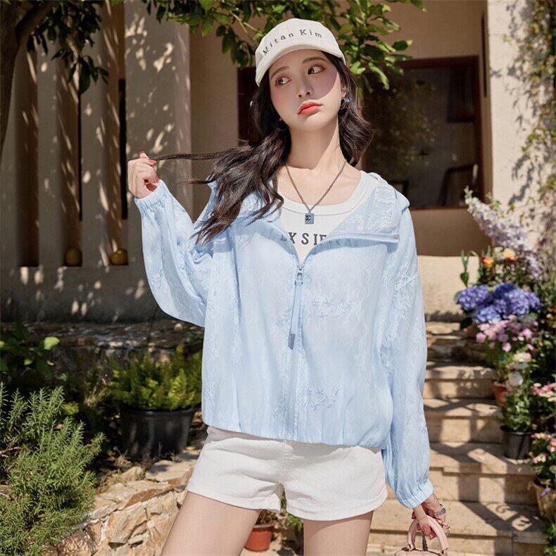 花色防晒衣女户衫夏ZSHEN560季新休闲时尚防晒开服宽松透外气款薄