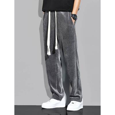 潮牌it neith BIAS直筒春季休闲裤男宽松百搭潮流阔腿运动裤垂感