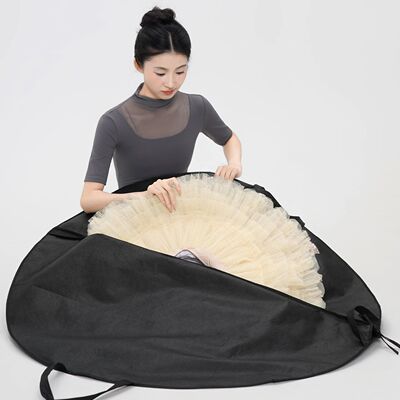 Zipper Black Storage Bag for Ballet Tutu Non-woven Waterproo