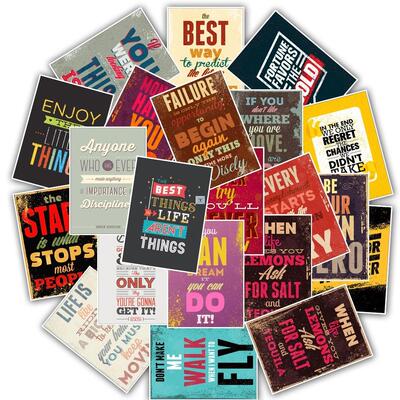 25PCS Motivational Typography Life Quotes Diary Stickers
