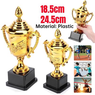 Gold Plastic Reward Trophy Cup Soccer Medals Prize Cup Early