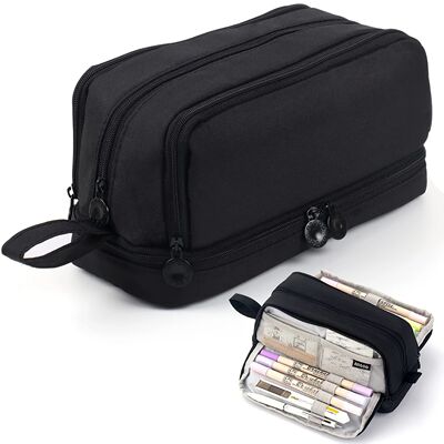 Large-capacity stationery storage box with four-compartment