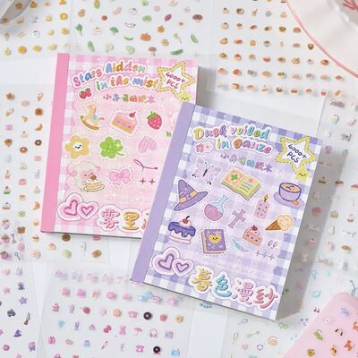 Cute Mini Nail Sticker Book Soft Embossed Diary Stickers Car