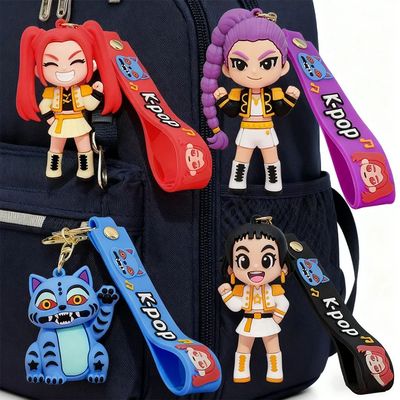 4pcs Keychain, Tiger Character PVC Figure Keychain, Cute Sty