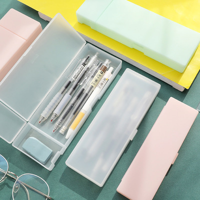 Diy Simple Transparent Frosted Stationery Box Student Multif
