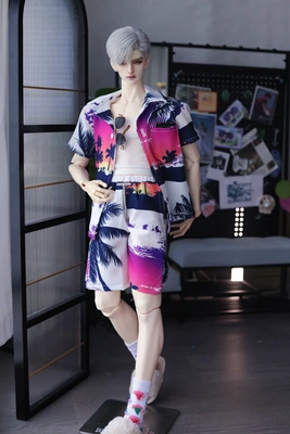 Bjd娃衣75叔沙滩衬衫短裤 id75 dk75 yc77 dz75 uf1.0 uf2.0 am77