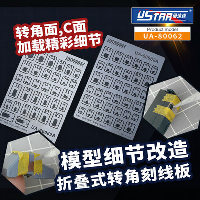 USTAR/优速达 工具模型细节改造折叠式转角刻线板A/B款 UA-80062
