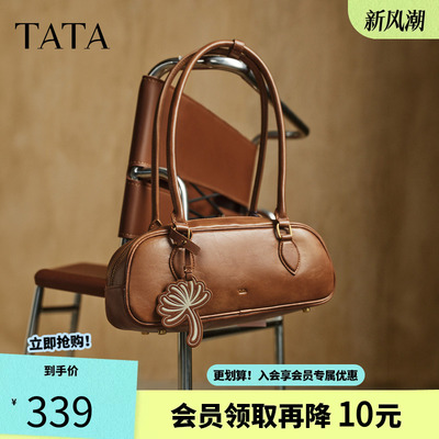TATA他她女包秋季新款通勤单肩腋下包复古托特包百搭包包X3602CX6