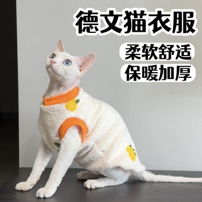 德文猫衣服无毛猫冬季衣服保暖斯芬克斯猫衣服专用加厚宠物用品