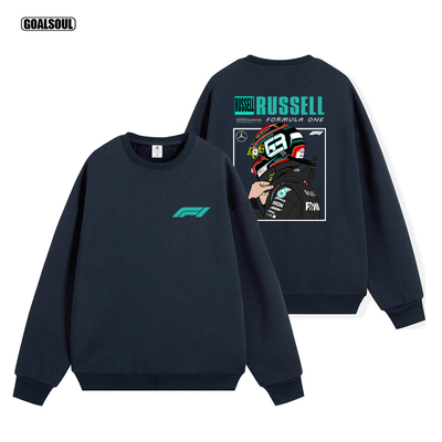 F1赛车 拉塞尔 卫衣George Russell插画美式复古休闲潮牌 套头衫
