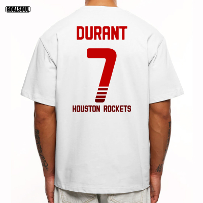 火箭队 杜兰特7号KEVIN DURANT篮球潮牌休闲宽松重磅纯棉短袖T恤