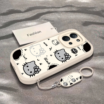 适用于红米15R手机壳新款25057RA09C全包防摔黑白凯蒂猫头保护套Redmi15r可爱男女款卡通ins风Xiaomi专用外壳