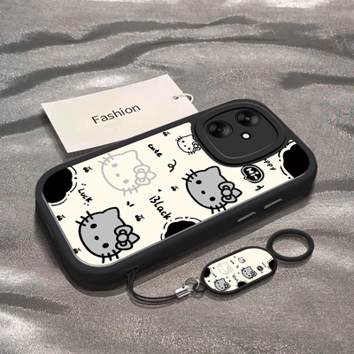 适用于红米13C手机壳红米13R新款全包防摔保护套Redmi可爱男女款13r简约小众黑白猫咪头ins风小米专用外壳