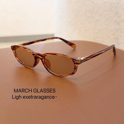 小框椭圆凹造型Y2k墨镜