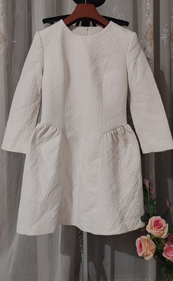 品牌撤柜圆领中腰OL小香风显瘦暗花气质中厚款连衣裙LYQ377