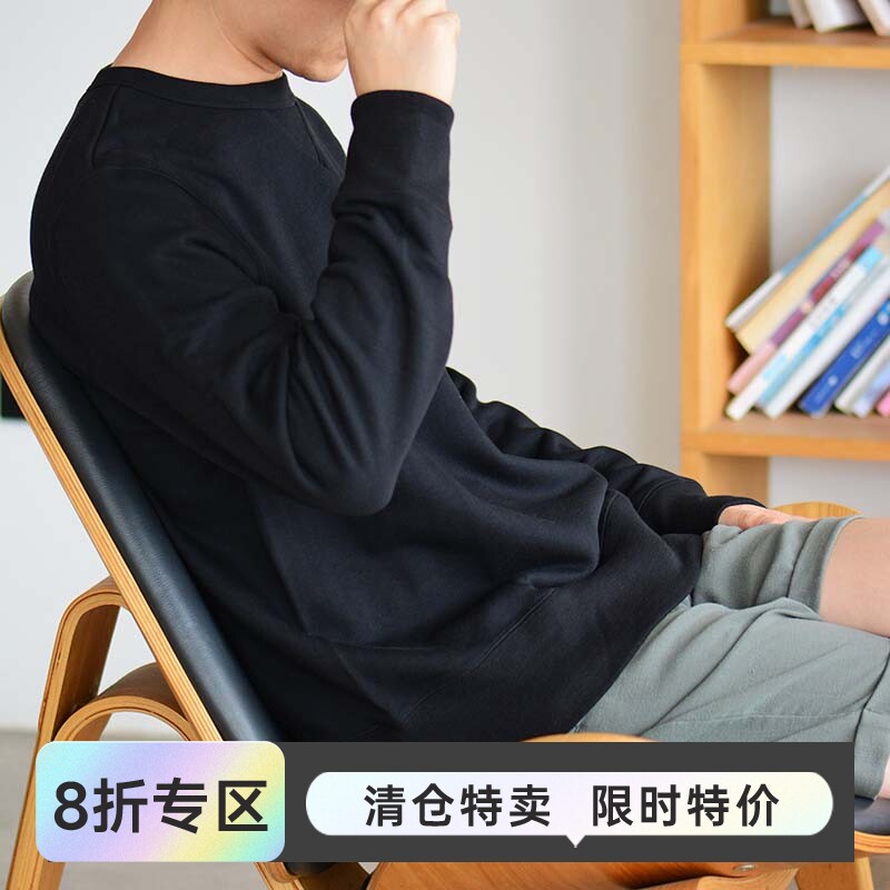 德国merz b schwanen小天鹅秋季纯棉运动上衣圆领套头纯色卫衣