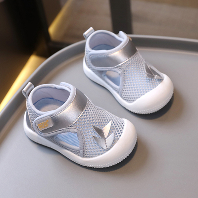 宝宝凉鞋夏6-12个月软底包头婴儿学步鞋1一2岁男女幼童透气网面鞋