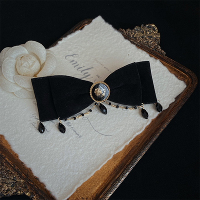 手工天鹅绒丝带发夹LaHabanagirl