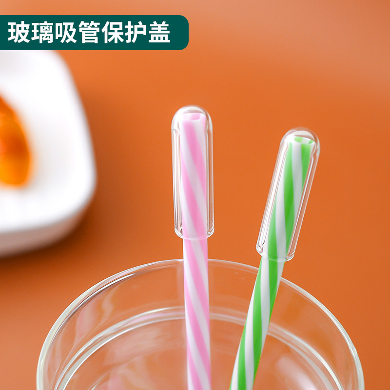 懒人吸管帽盖玻璃吸管防尘塞 硅胶防口水抗菌环保吸管套配件通用