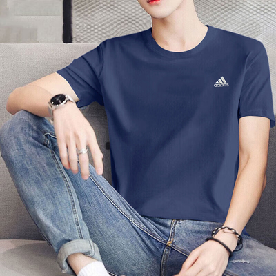 正品假一赔十纯色短袖男夏T恤