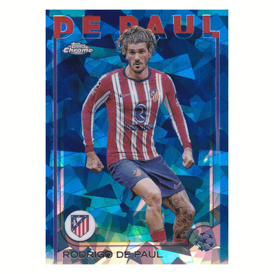 球星卡 德保罗 蓝碎冰折 2025 topps chrome 马竞