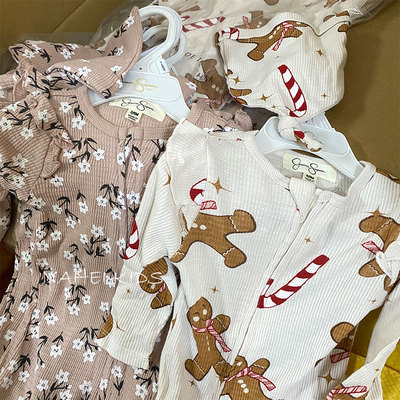 配套帽子包脚连体衣柔软0-9M