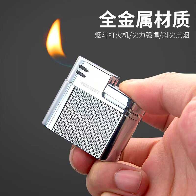 百诚防风打火机斜火点火器点烟个性便携式烟斗打火机金属耐用送礼