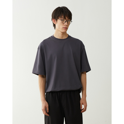 液氨处理丝光匹马棉抗皱耐洗涤易打理简洁解构T恤男 kurokawa黑川