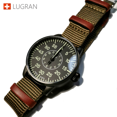 原装lugran尼龙军表复古康卡斯