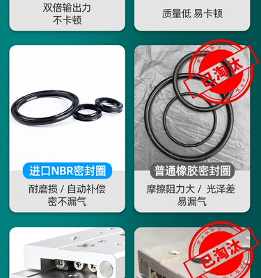新品亚德客同款HLQL滑台气缸HLQ6/8/12/20/25X10S20S30S40S50S75S