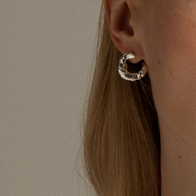 牛角包耳环手工肌理UNFOLDS经典