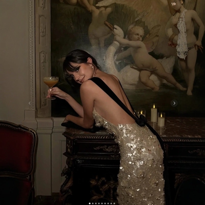 retrofete代购亮片金色长连衣裙