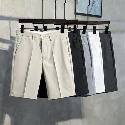 Men's Suit Shorts, Straight Casual Pants, Korean Style Slim-