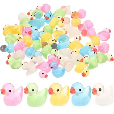 50/10Pcs Tiny Rubber Ducks Mini Duck Glow In The Dark Mini R