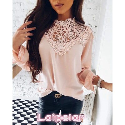New Arrival  Summer Womens ops and Blouses Casual Lace Patch