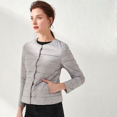 Woman Ultra Light 90% Down Jacket Portable Parka Matte Fabri