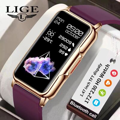LIGE Smart Watch Women Men Bluetooth Connected Phone Music F