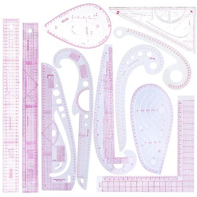 11Pcs Multifunctional French Curve Ruler Soft Plastic Patchw