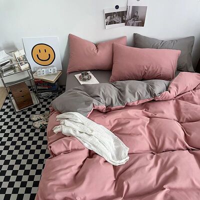 Ins Style Bedding Set Washed Cotton Duvet ver Pillowcase Sol