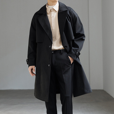 Mid-length Windbreaker Jacket For Men 2024 Korean Style rend