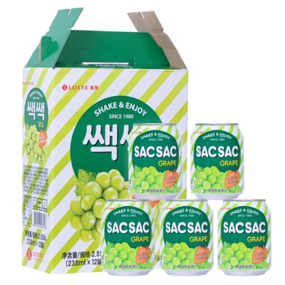 乐天葡萄果肉饮料韩国238ml