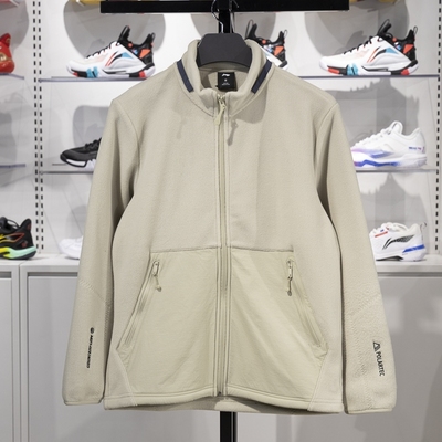 李宁外套男2024冬季新款CF溯加绒保暖开衫拉链摇粒绒卫衣AWDU963