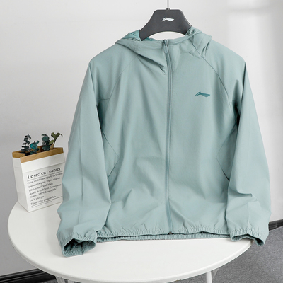 李宁风衣女2025秋季新款潮流宽松时尚防泼水运动连帽外套AFDU089