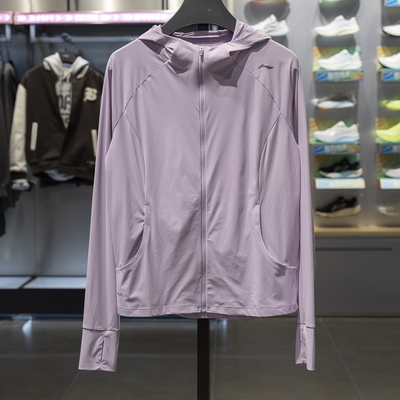 李宁外套女款2025夏季新款健身系列防晒冰感舒适针织风衣AFDV286