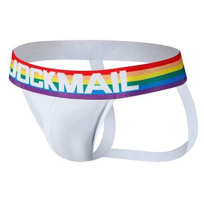 JOCKMAIL 男士内裤U凸囊袋棉彩虹丁字裤低腰透气性感情趣双丁裤男