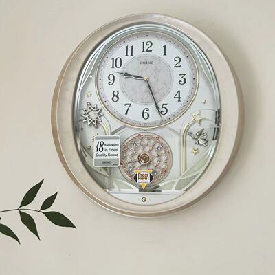 SEIKO欧式玻璃客厅卧室光控报时