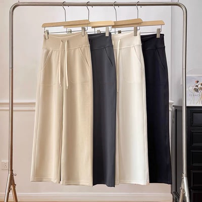 LU家同款！零感高腰抽绳宽松显瘦运动直筒裤休闲宽松阔腿裤女春新