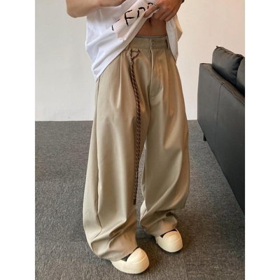 美式复古垂感直筒休闲裤男装