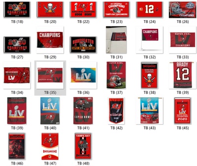 球迷户外旗帜Tampa Bay Buccaneers 2020 Champions Team Flag